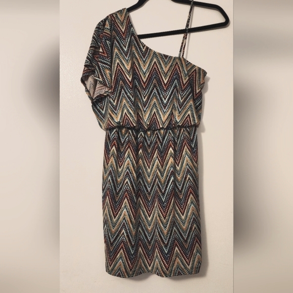 Sweet Storm | Dresses | Womens One Shoulder Colorful Print Dress | Poshmark